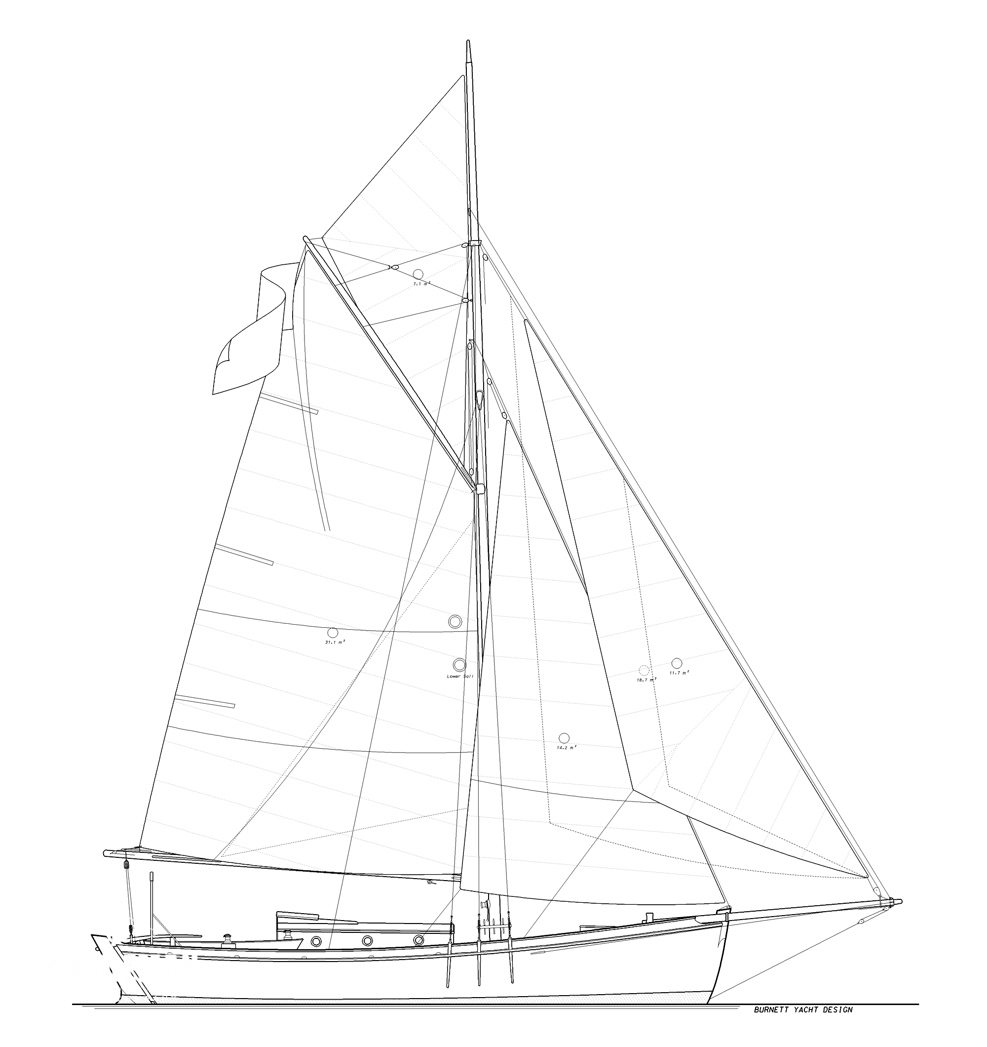 Ed Burnett 30 ft Gaff Cutter - Sandeman Yacht Company
